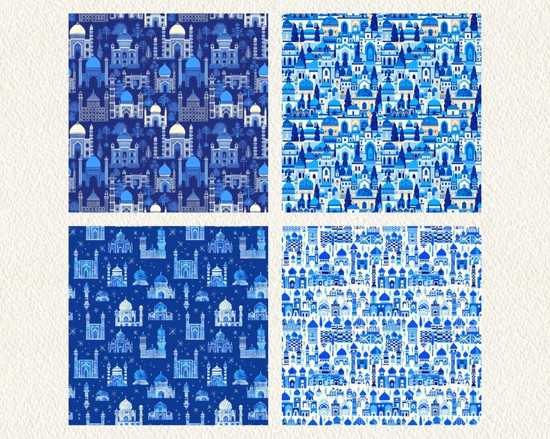 Samarkand Buildings Pattern Seamless Digital Papers - Printable ...