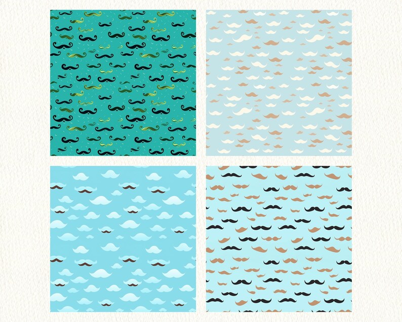 Mustache Style Pattern Seamless Digital Papers - Tile Patterns ...