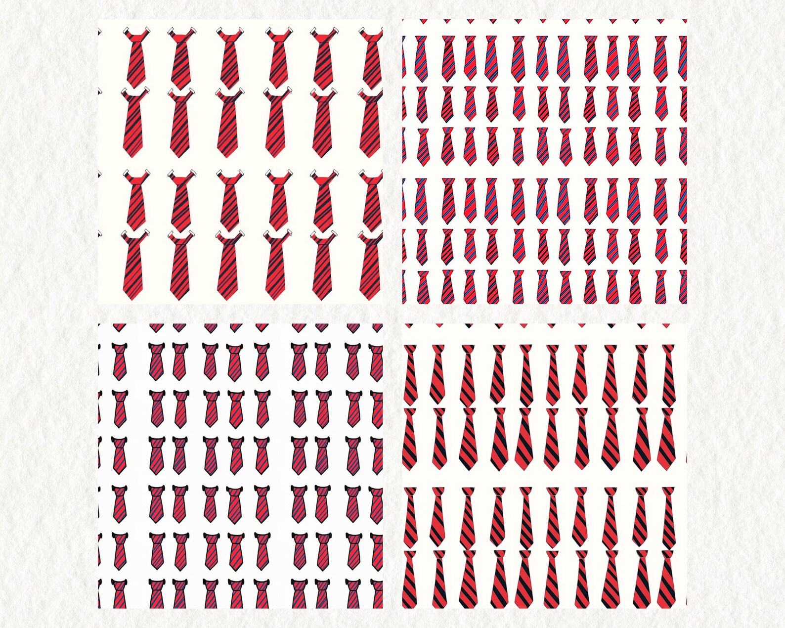 Fathers Day Red Necktie Pattern Seamless Digital Papers - Printable ...