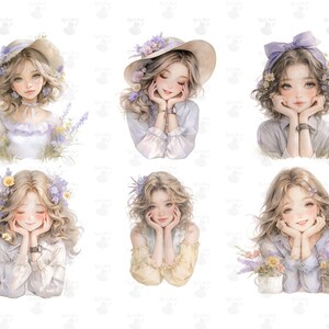 Watercolor Spring Girl Printable Clipart, Png Format, Transparent ...