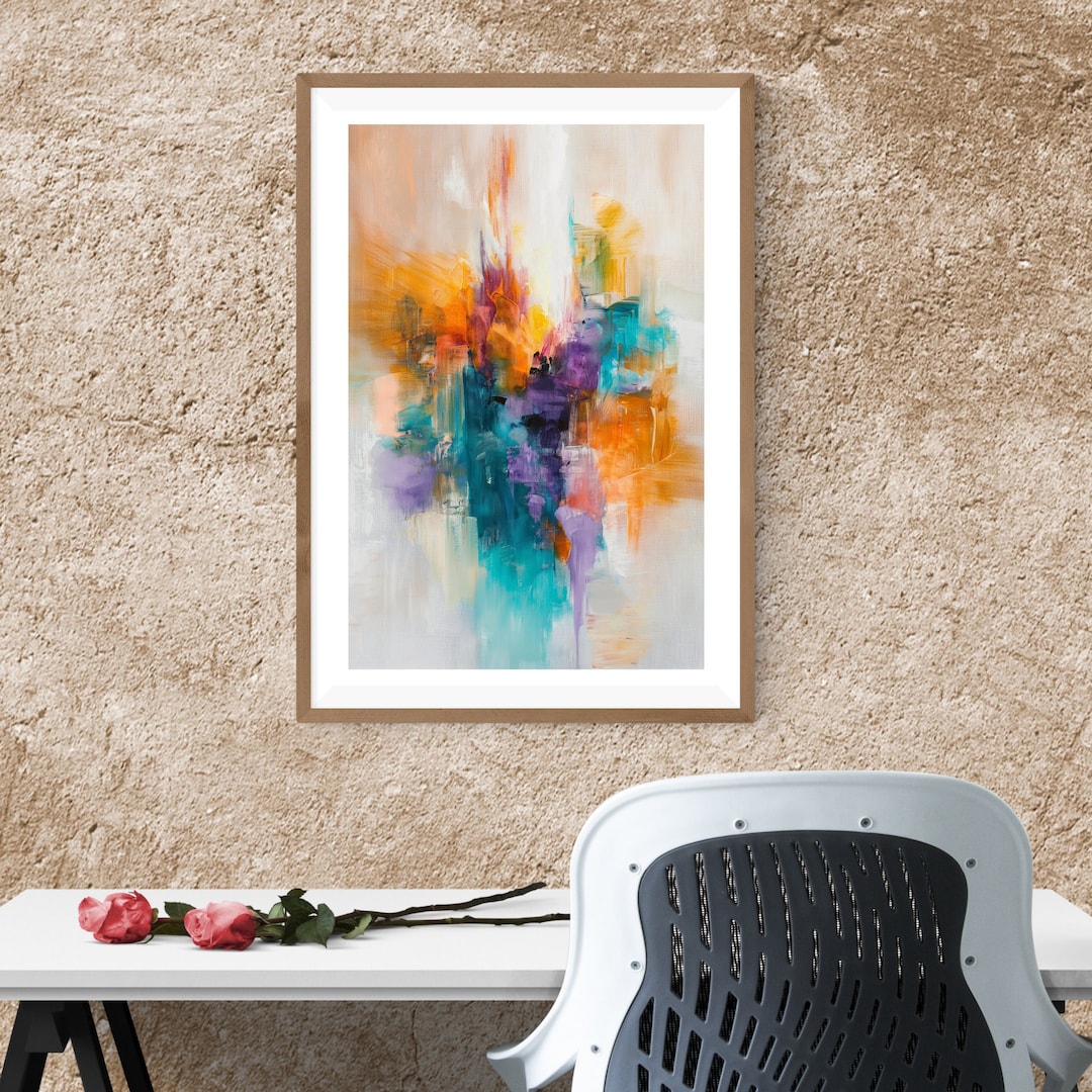 Muted Modern Abstract Painting | Minimalist Digital Art Print ...