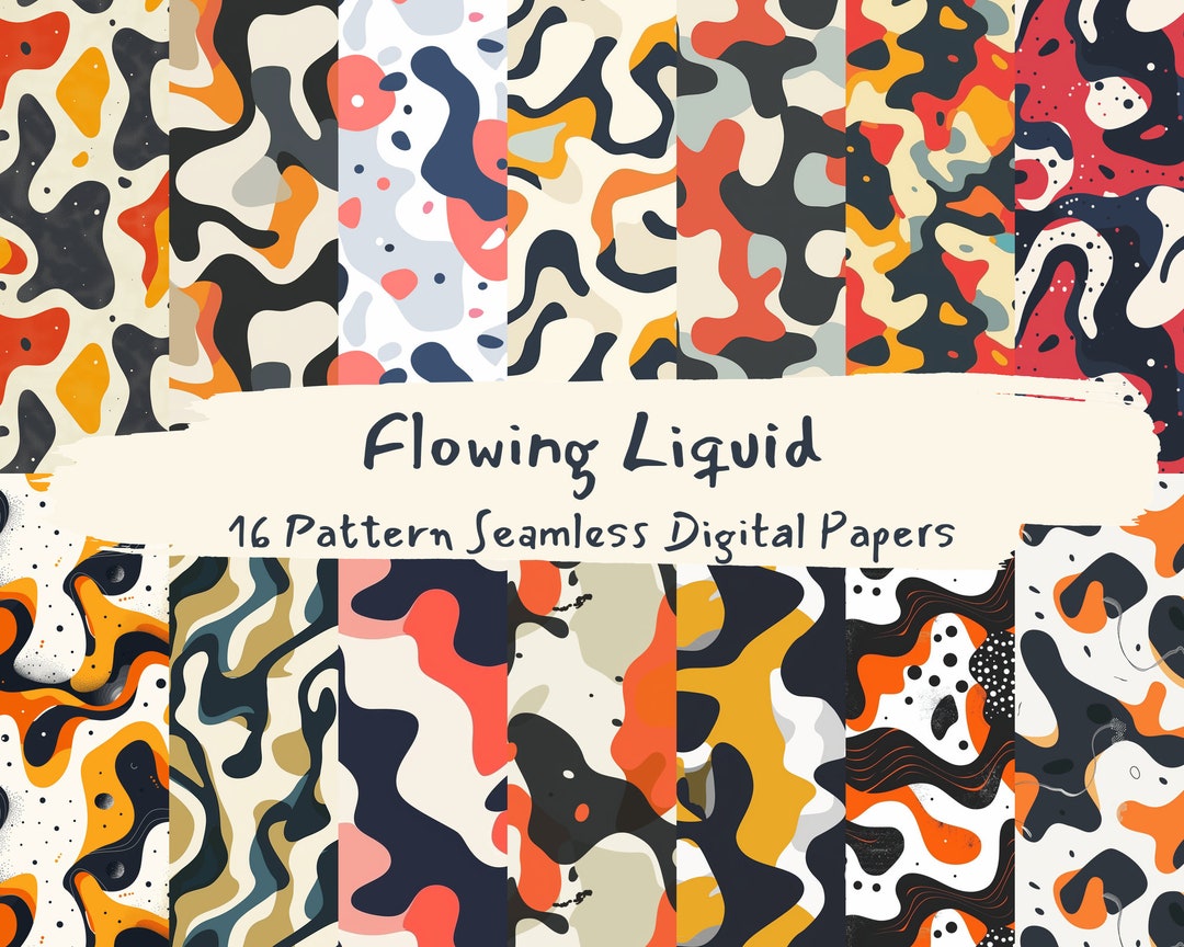 Flowing Liquid Pattern Seamless Digital Papers - Printable Scrapbook ...