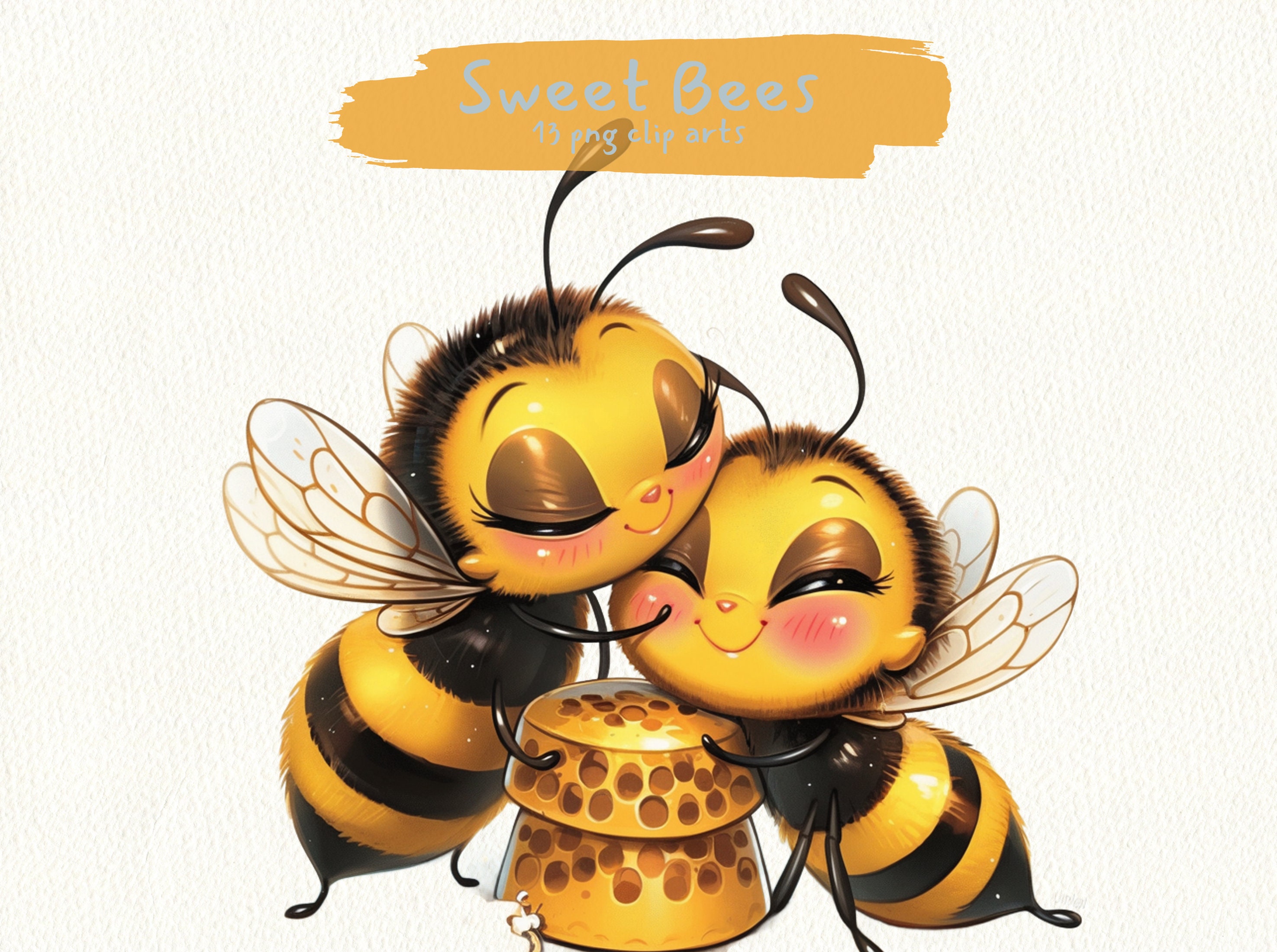Sweet Bees Printable Clipart, Png Format, Transparent Background ...