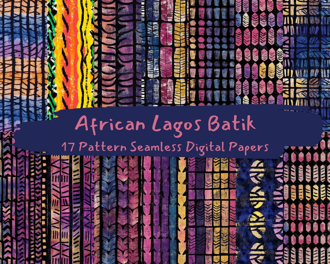 African Lagos Batik Pattern Seamless Digital Papers - Printable ...