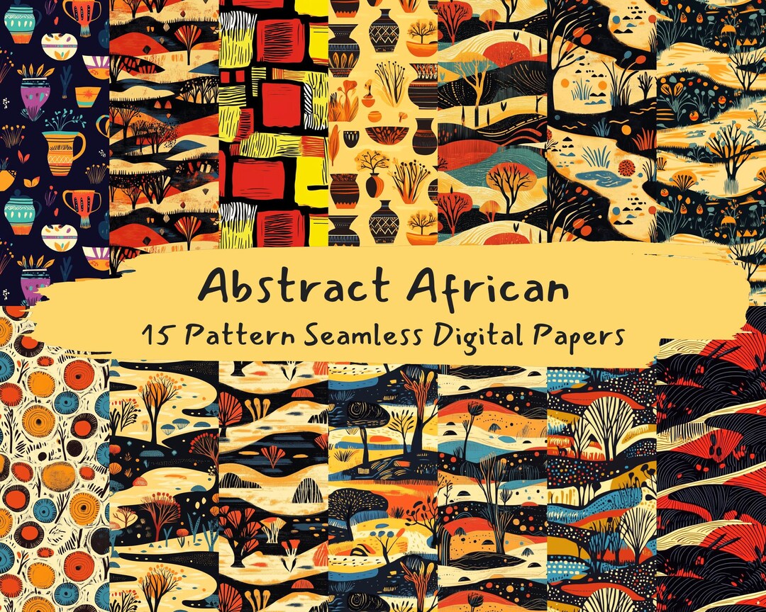 Abstract African Seamless Digital Papers - Printable Scrapbook Paper ...
