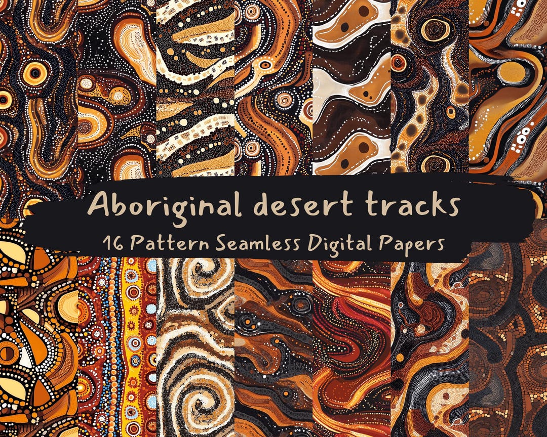 Aboriginal Desert Tracks Pattern Seamless Digital Papers - Printable ...
