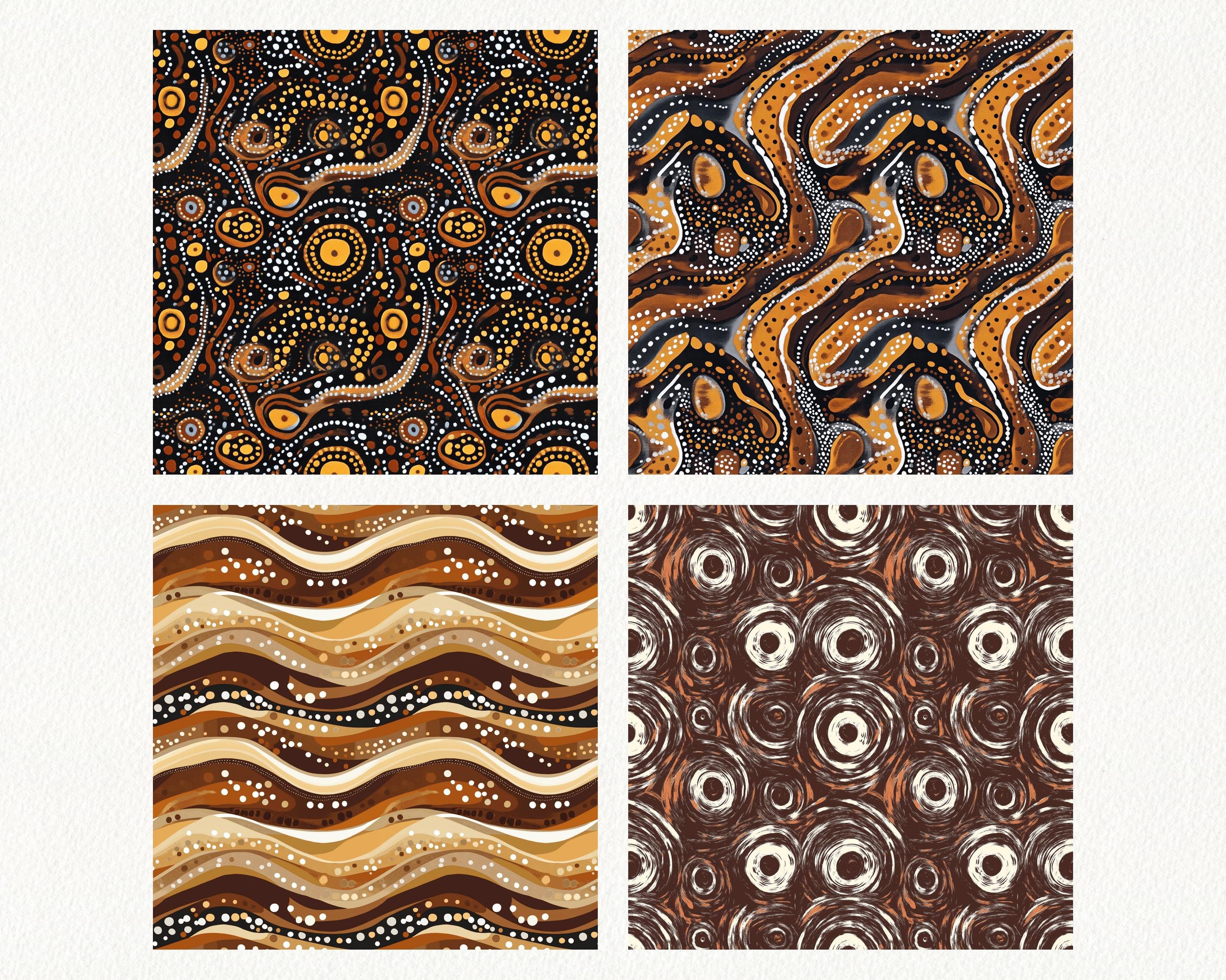 Aboriginal Desert Wind Pattern Seamless Digital Papers - Printable ...