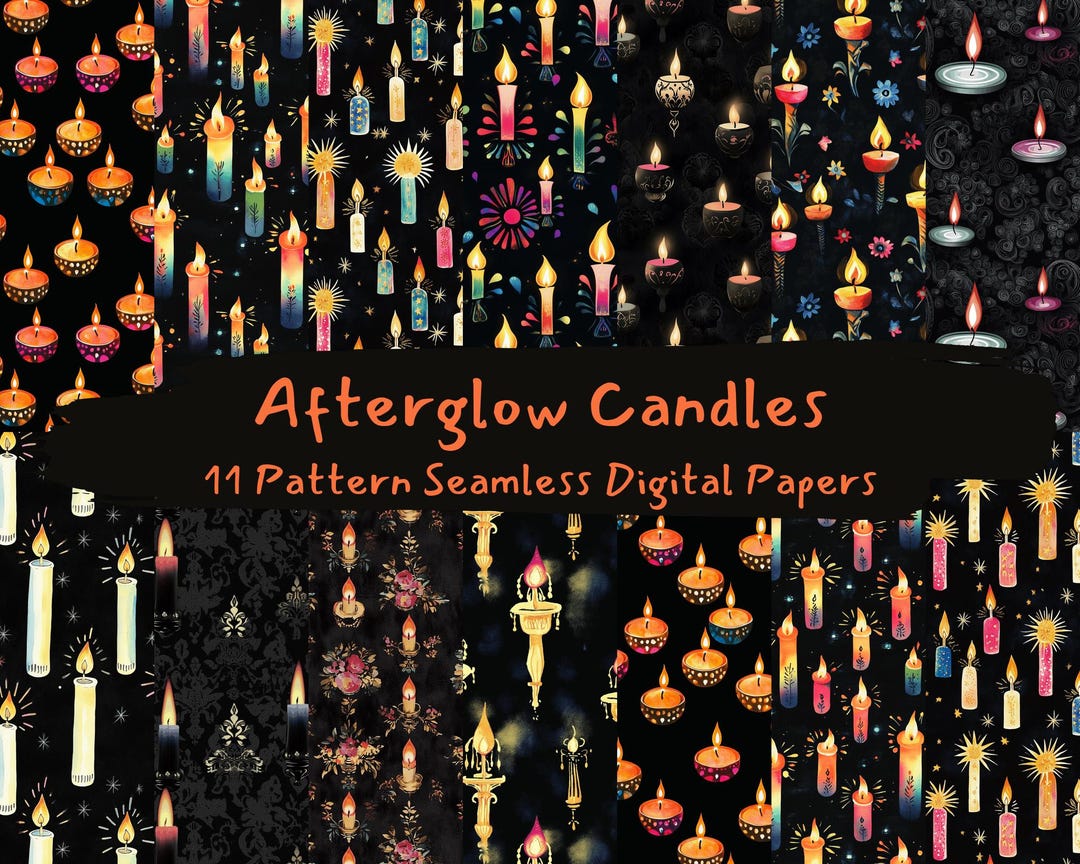 Afterglow Candles Pattern Seamless Digital Papers - Printable Scrapbook ...