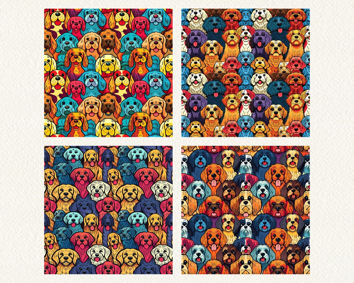 Dog Background Pattern Seamless Digital Papers Printable Scrapbook ...