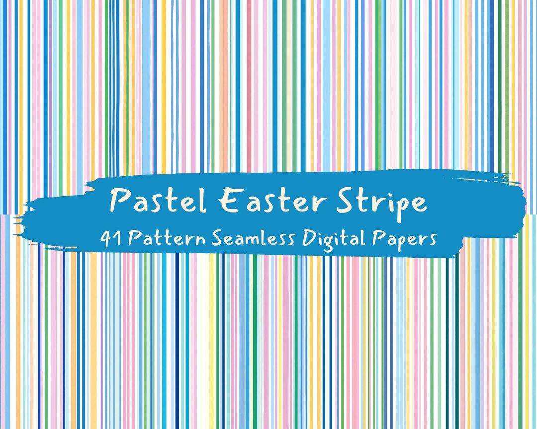 Pastel Easter Stripe Pattern Seamless Digital Papers - Printable ...