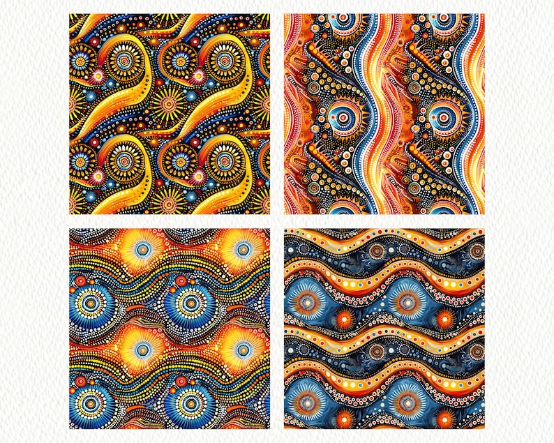 Australian Aboriginal Art Pattern Seamless Digital Papers Printable ...