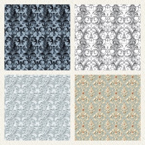 Baroque Delicacy Pattern Seamless Digital Papers - Printable Scrapbook ...