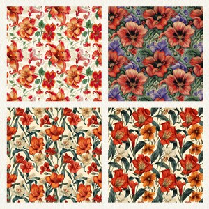 Peruvian Blooms Pattern Seamless Digital Papers - Printable Scrapbook ...