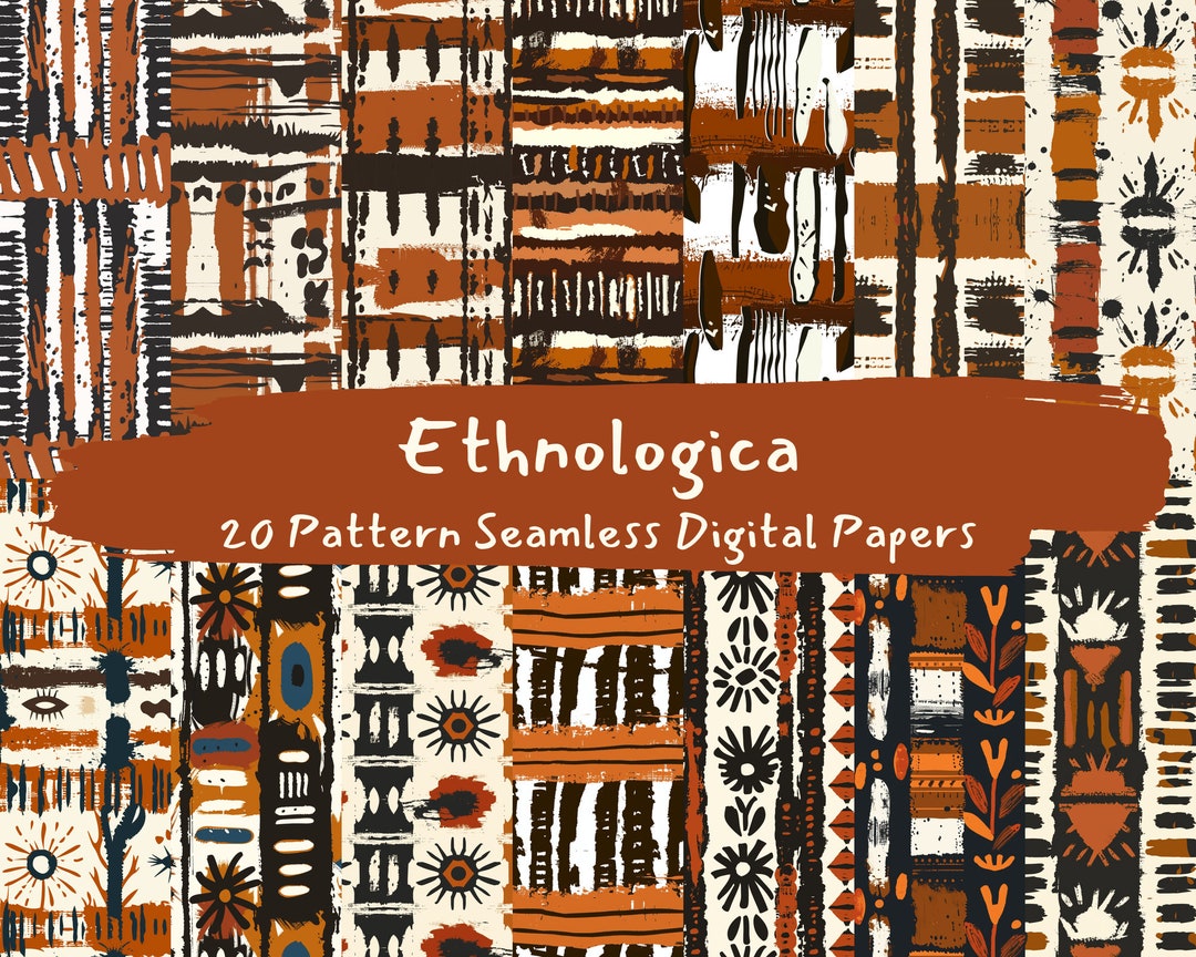 Ethnologica Pattern Seamless Digital Papers - Printable Scrapbook Paper ...