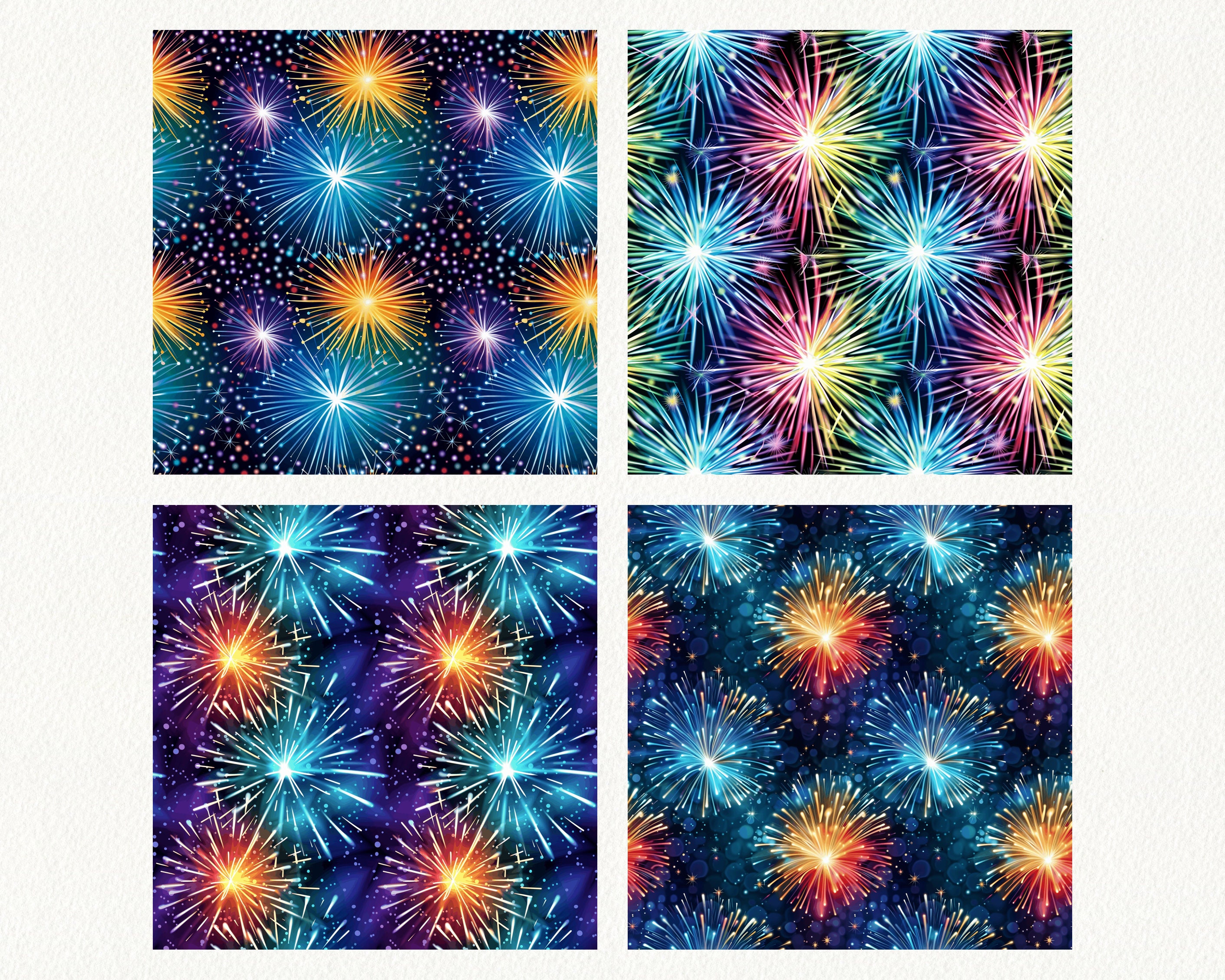 Rainbow Fireworks Pattern Seamless Digital Papers Printable Scrapbook ...