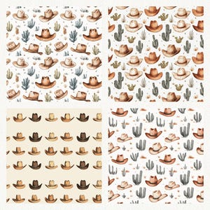 Wild West Themes Pattern Seamless Digital Papers - Printable Scrapbook ...
