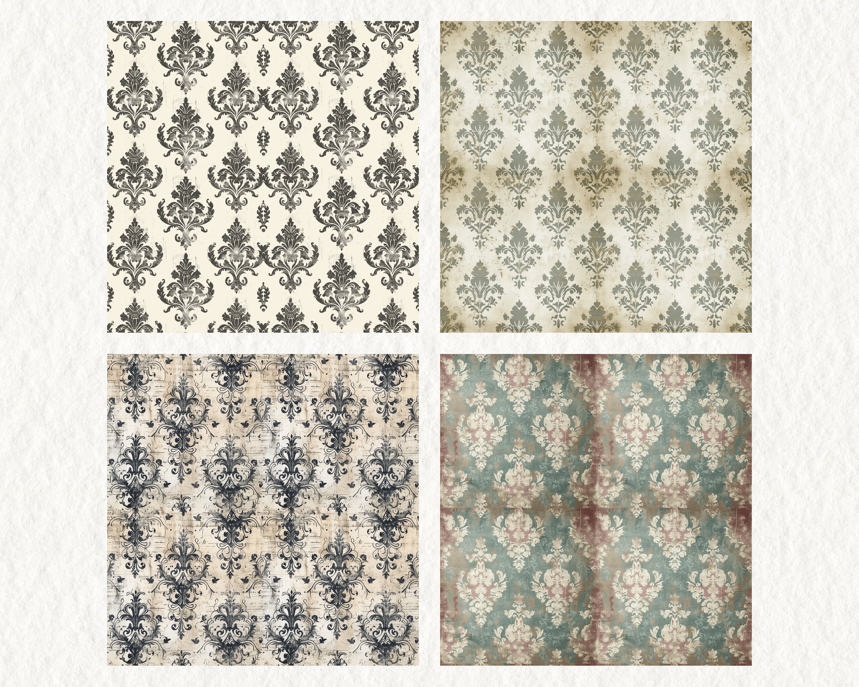 Vintage Victorian Pattern Seamless Digital Papers - Printable Scrapbook ...