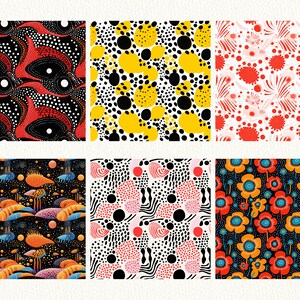 30 Yayoi Kusama Seamless Digital Papers Tile Patterns Printable Paper ...