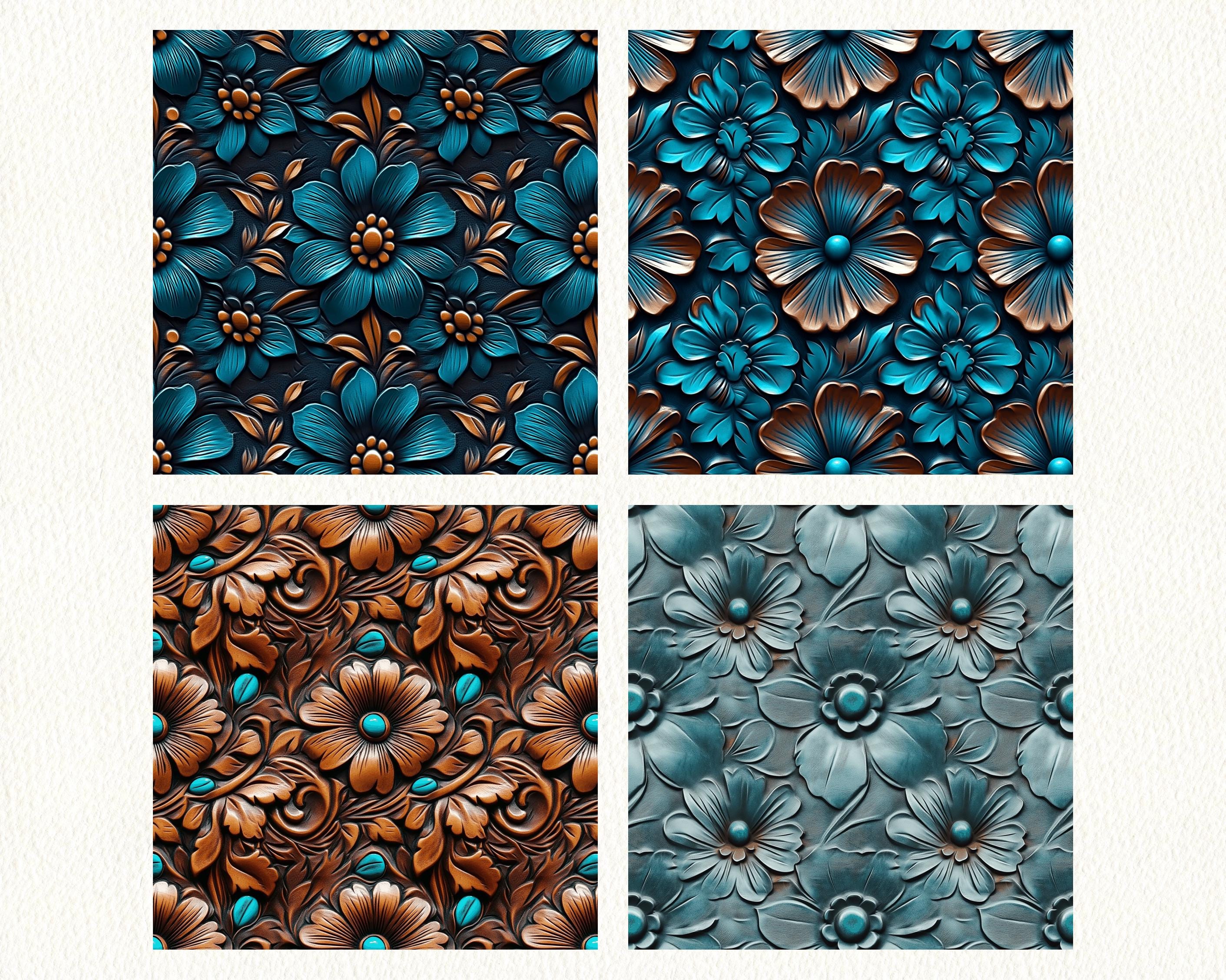 Western Turquoise Pattern Seamless Digital Papers - Printable Scrapbook ...