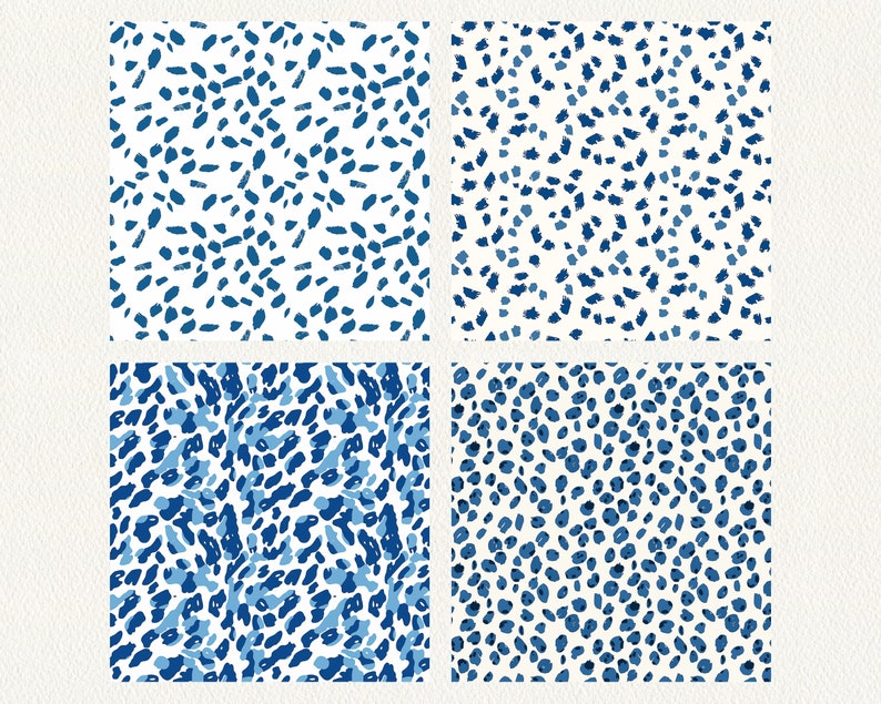 Blue Dalmatian Pattern Seamless Digital Papers - Printable Scrapbook ...
