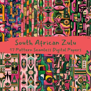 South African Zulu Pattern Seamless Digital Papers - Printable ...