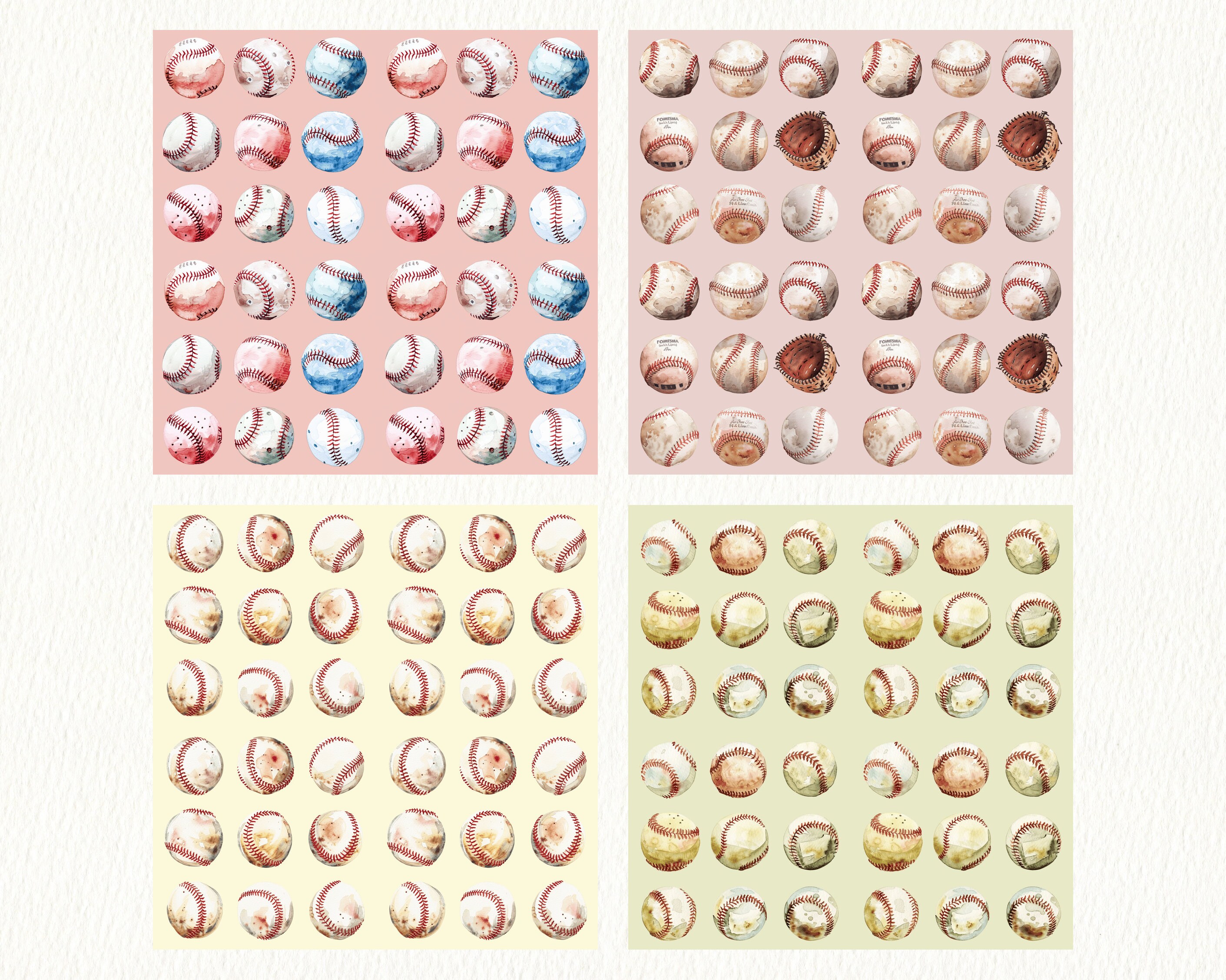 1980's Vintage Baseball Pattern Seamless Digital Papers Printable ...