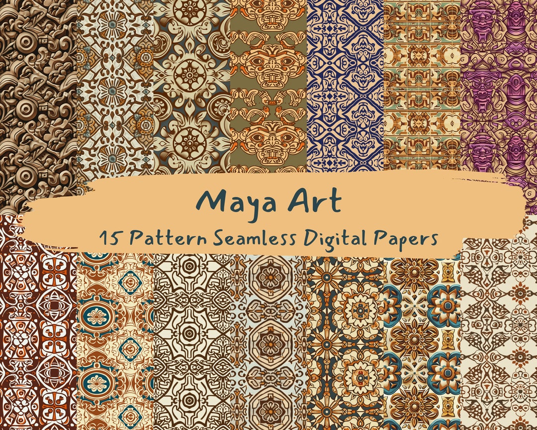 Maya Art Pattern Seamless Digital Papers - Printable Scrapbook Paper ...