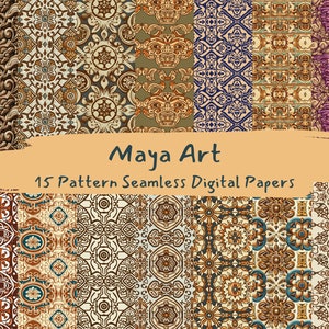 Maya Art Pattern Seamless Digital Papers - Printable Scrapbook Paper ...