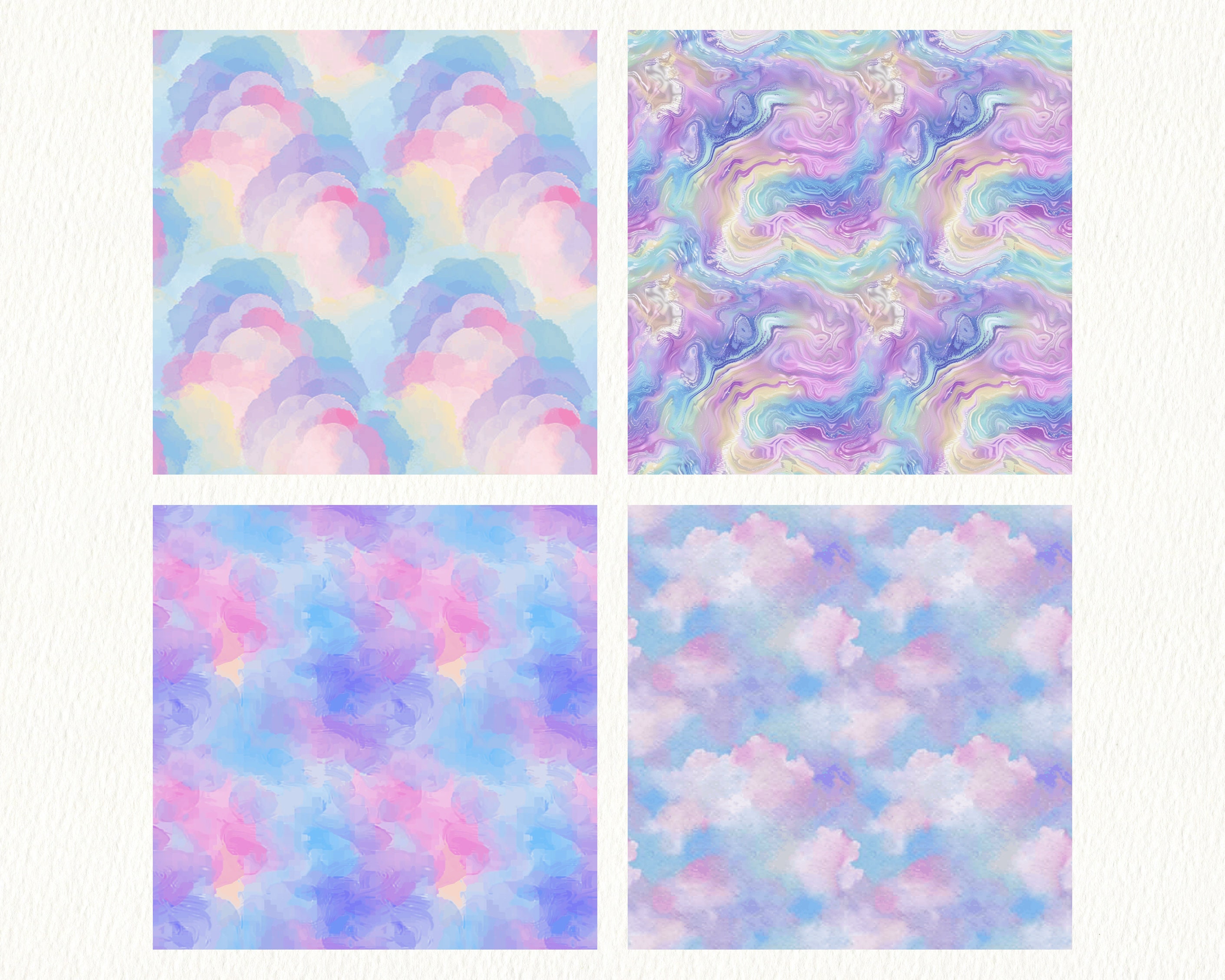 Rainbow Pastel Pattern Seamless Digital Papers - Printable Scrapbook ...