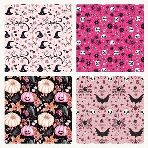 Halloween Spooky Pattern Seamless Digital Papers - Printable Scrapbook ...