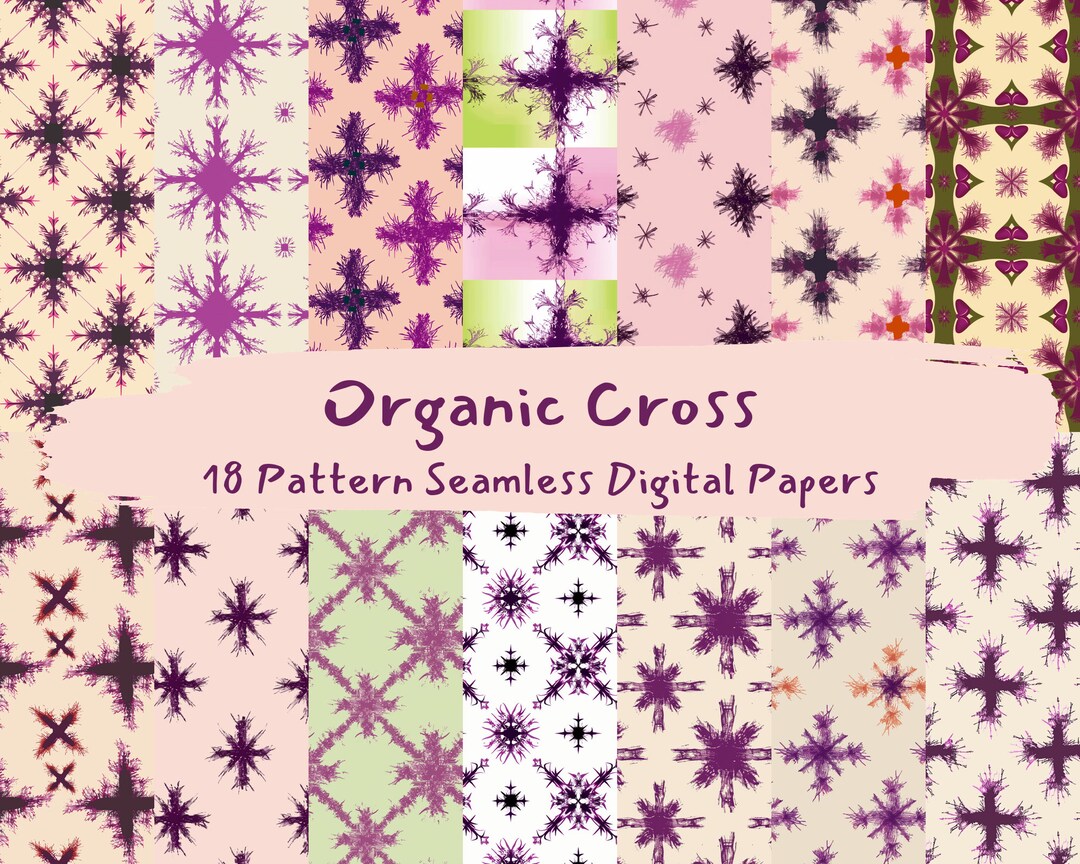 Organic Cross Pattern Seamless Digital Papers - Printable Scrapbook ...