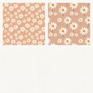 Spring Floral Daisy Pattern Seamless Digital Papers - Printable ...
