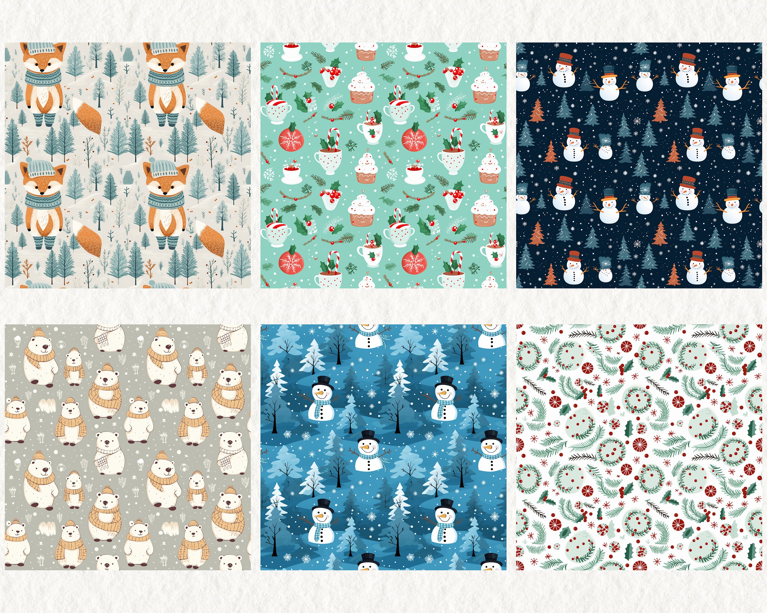 Winter Season Pattern Seamless Printable Patterns, Instant Download ...