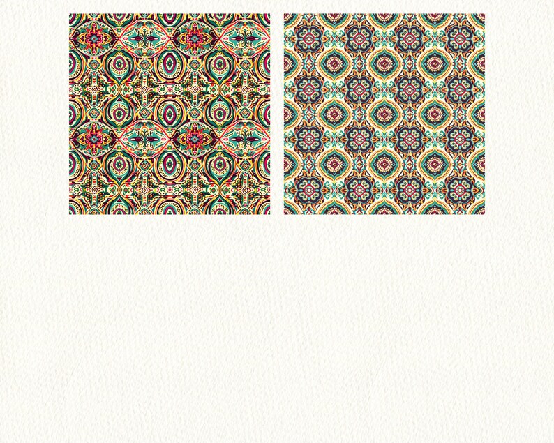 Retro Paisley Pattern Seamless Digital Papers - Printable Scrapbook ...