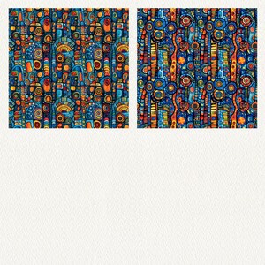 Hundertwasser Style Pattern Seamless Digital Papers - Printable ...