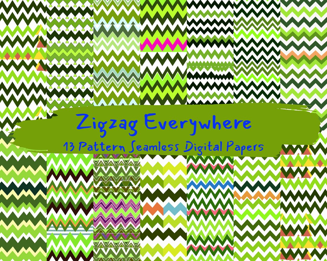 Zigzag Everywhere Pattern Seamless Digital Papers - Printable Scrapbook ...