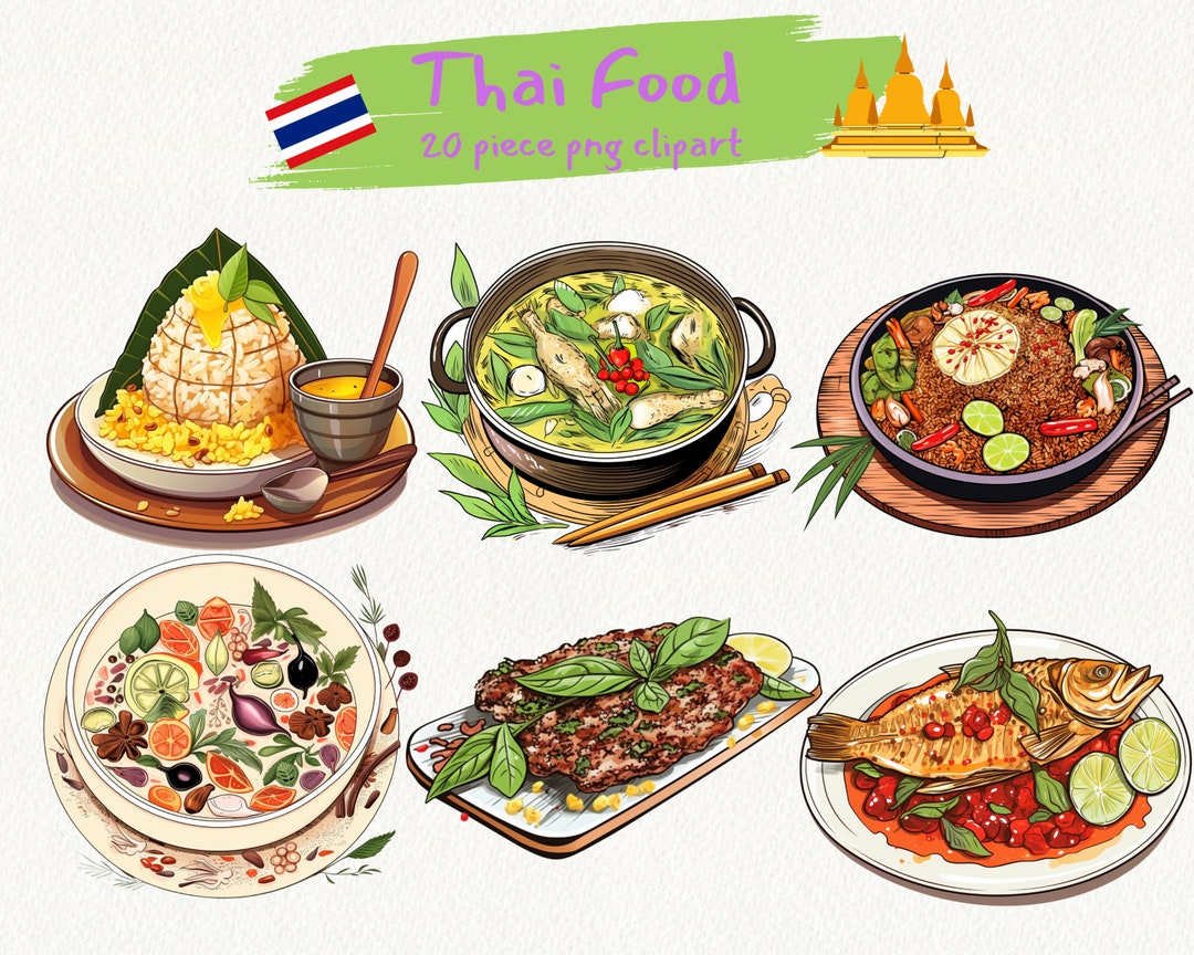 Thai Food, Southeastern Asian Food, Street Food, Digital Clip Art ...