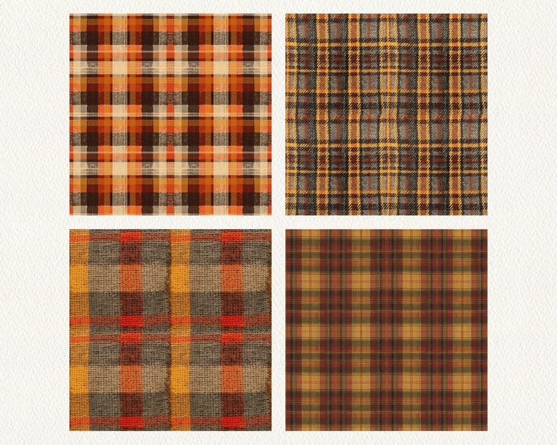 Fall Plaid Tweed Pattern Seamless Digital Papers - Printable Scrapbook ...
