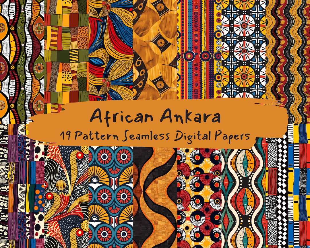 African Ankara Pattern Seamless Digital Papers - Printable Scrapbook ...