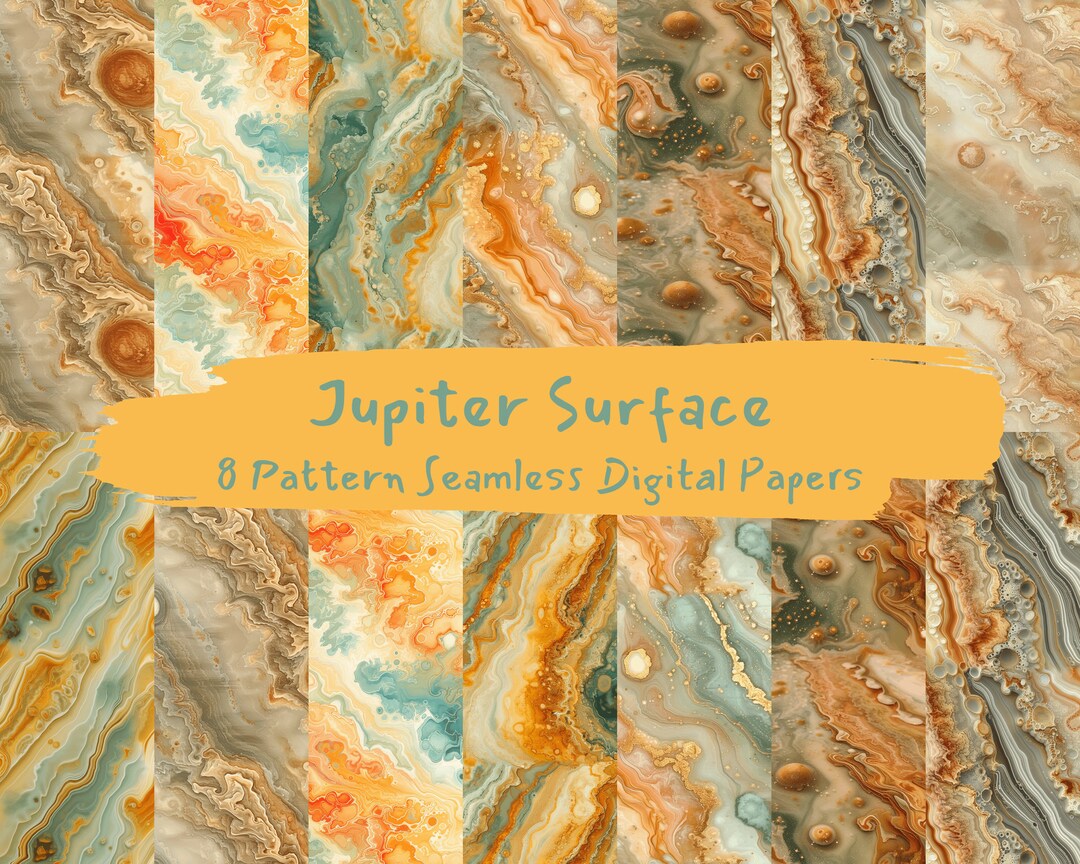 Jupiter Surface Pattern Seamless Digital Papers - Printable Scrapbook ...