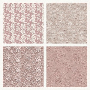 Dusty Rose Lace Pattern Seamless Digital Papers - Printable Scrapbook ...