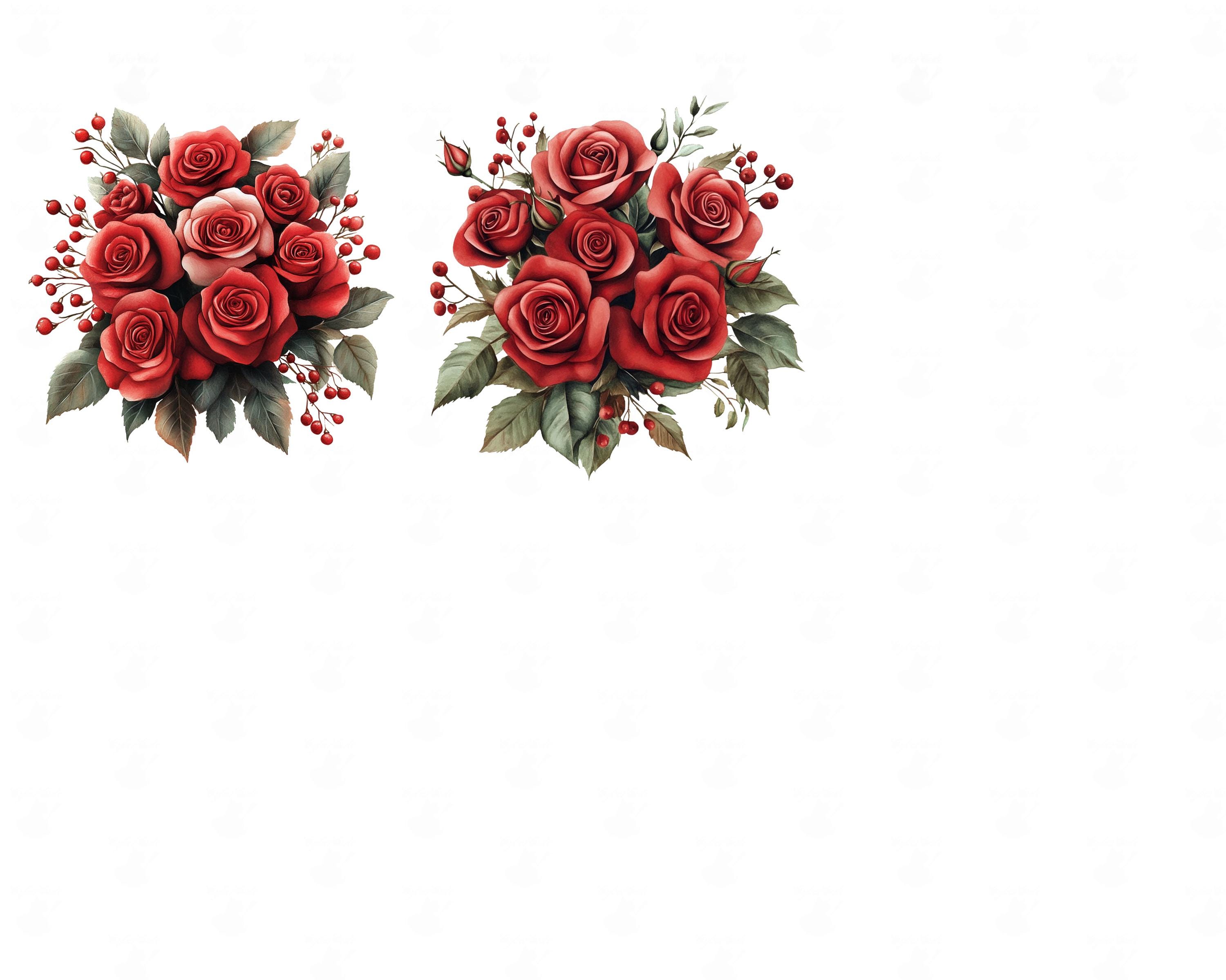 Red Rose Printable Clipart, Png Format, Transparent Background, Instant ...