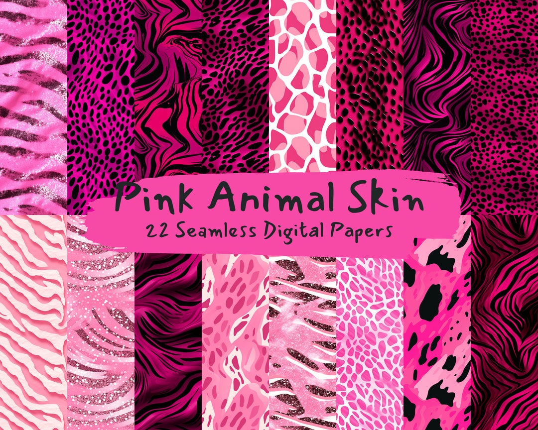 Pink Animal Skin Pattern Seamless Digital Papers - Tile Patterns ...