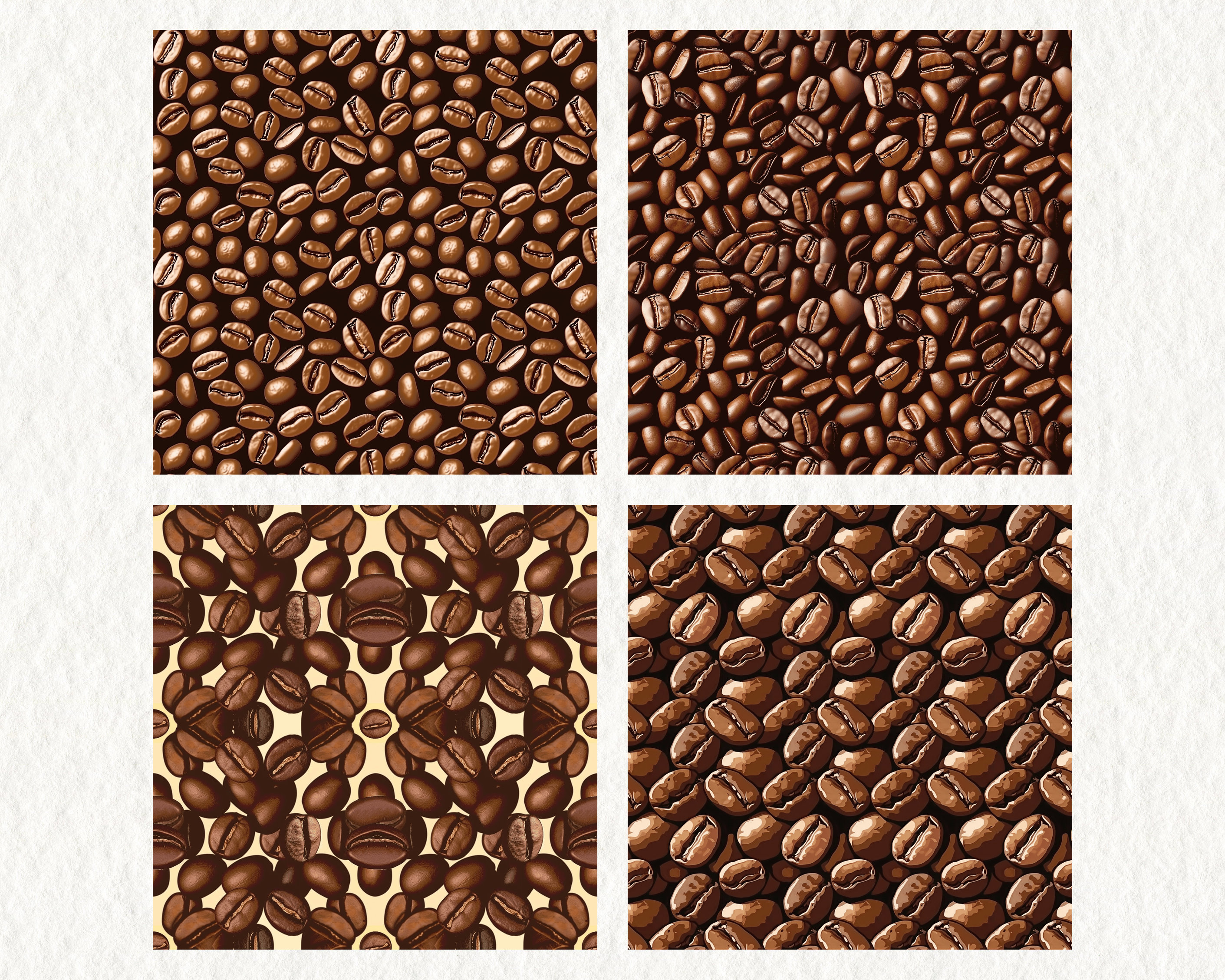 Roasted Coffee Beans Pattern Seamless Digital Papers Printable ...
