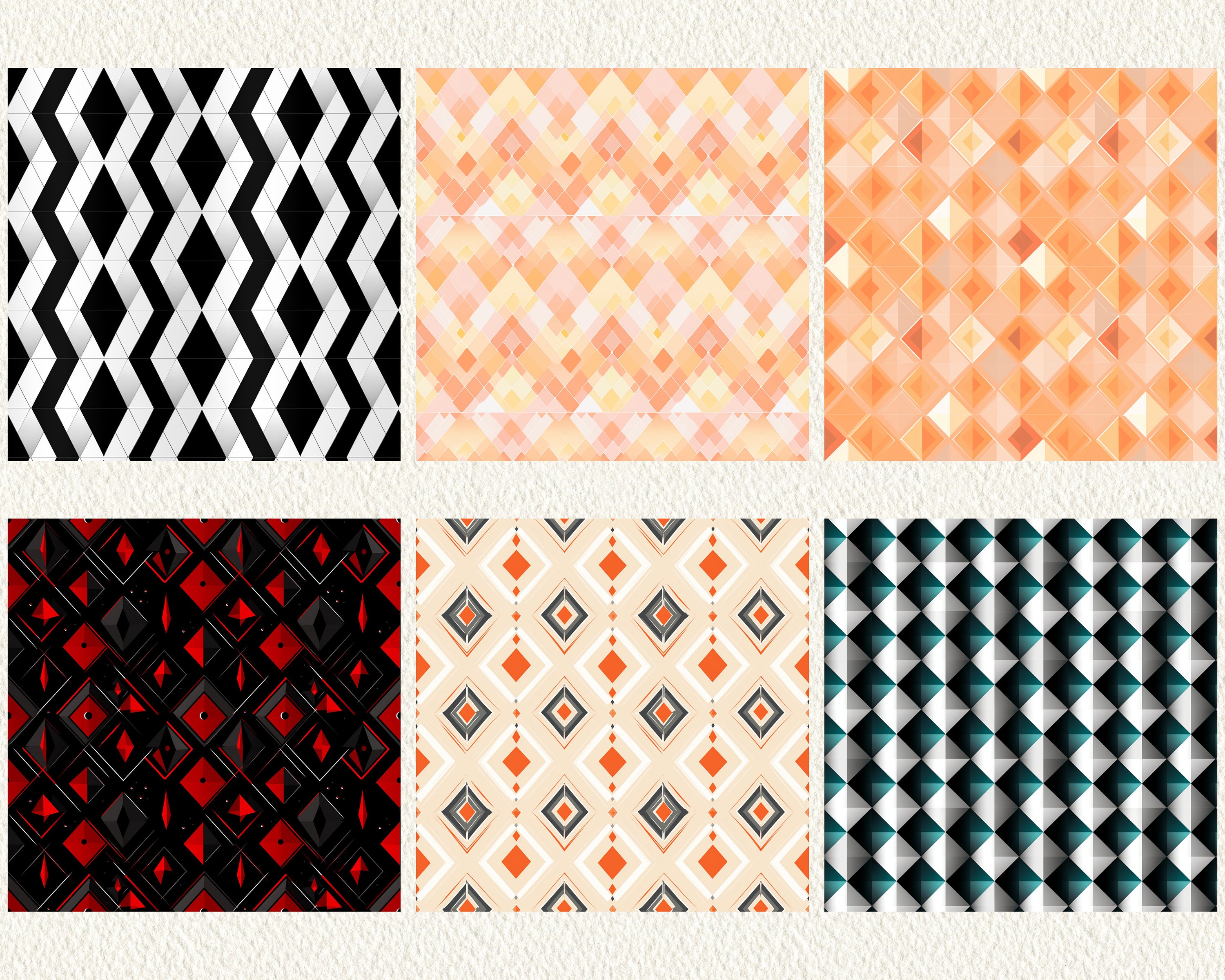 Diamond Pattern Digital Papers Seamless Tile Patterns - Etsy