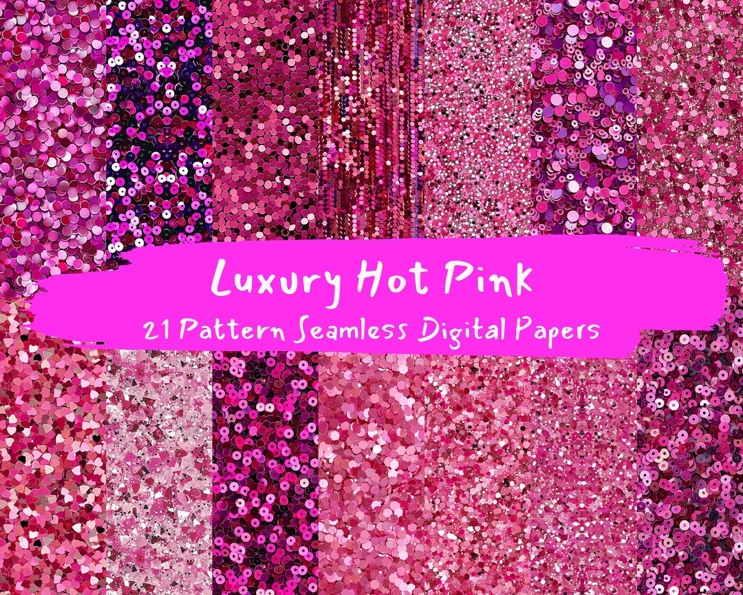 Luxury Hot Pink Pattern Seamless Digital Papers - Printable Scrapbook ...
