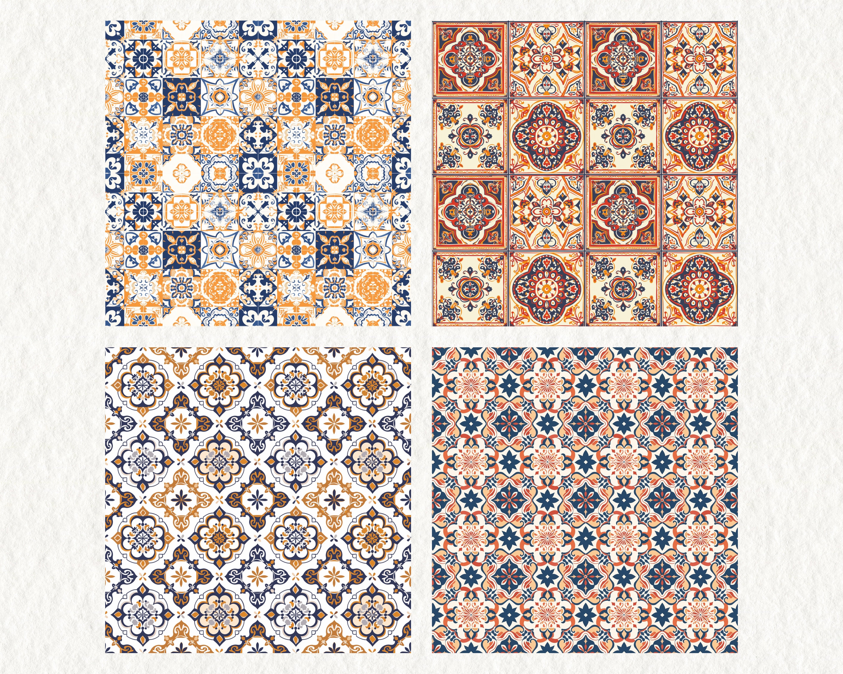 Mediterranean Tile Beauty Pattern Seamless Digital Papers - Printable ...