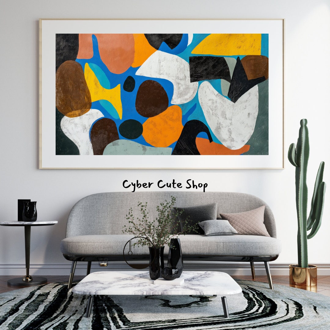Modern Abstract Art Print, Bold Color Blocks, Digital Download ...