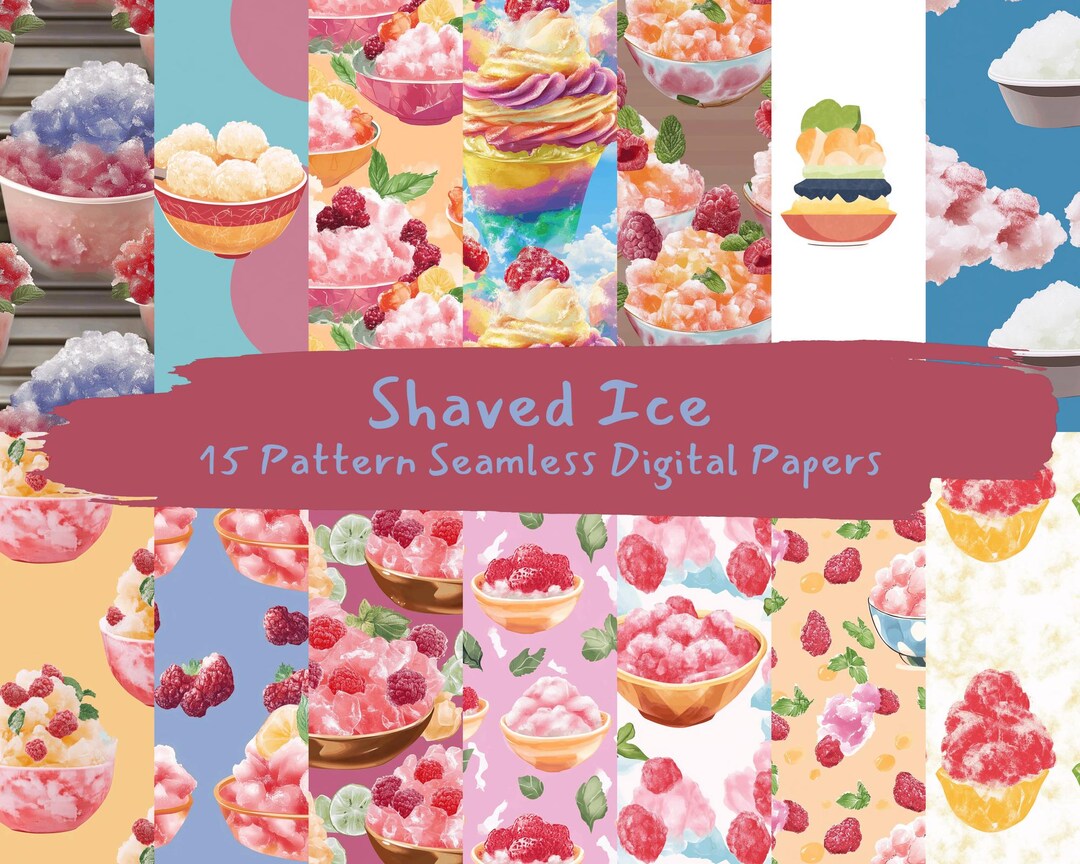 Shaved Ice Pattern Seamless Digital Papers - Printable Scrapbook Paper ...