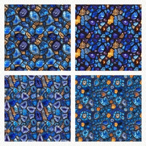 Blue Stained Glass Pattern Seamless Digital Papers - Printable ...